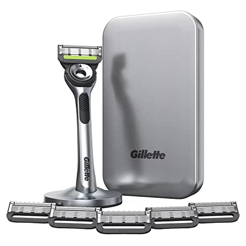 GilletteLabs with Exfoliating Bar Men's Razor & Travel Case + 6 Ct Blade Refills