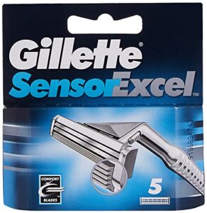 gillette sensor excel men’s razor blade refills, 5 count, mens razors/blades