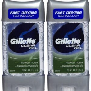 Gillette Anti-Perspirant Deodorant Clear Gel, Power Rush 3.8 oz (Pack of 2)