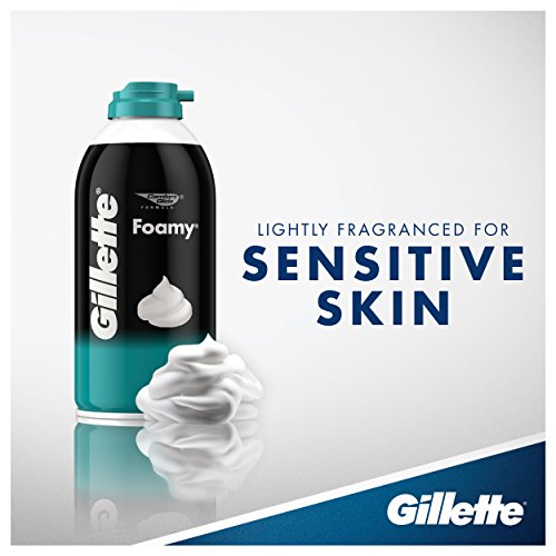 Gillette Foamy Shaving Cream, Sensitive Skin, 11 Ounce (Pack of 6)