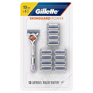 gillette skinguard power men’s razor handle + 13 blade refills