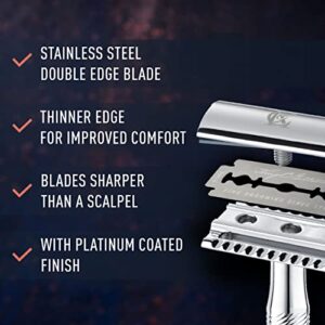 King C. Gillette Double Edge Safety Razor Blades 10 count, Stainless Steel Platinum Coated Blades