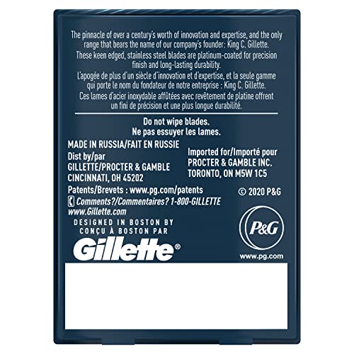 King C. Gillette Double Edge Safety Razor Blades 10 count, Stainless Steel Platinum Coated Blades