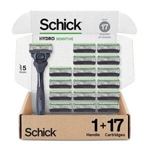 schick hydro sensitive razor for men — razor for men sensitive skin with 17 razor blades