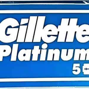 Gillette Double Edge Platinum Safety Razor Blades for Men, Pack of 50 Stainless Steel Refill Blades