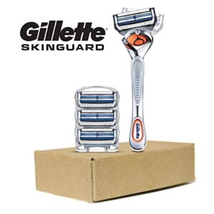 Gillette SkinGuard Men's Razor Flex Handle + 4 Blade Refills