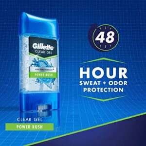 Gillette Anti-perspirant/deodorant Clear Gel, Power Rush, 4-Ounce Stick (Pack of 6) (packaging may vary)