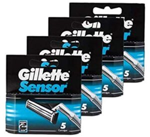 gillette sensor cartridges, 5-count (pack of 4, 20 total cartridges)