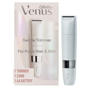 gillette venus intimate grooming womens electric razor, bikini trimmer for pubic hair and skin, includes 1 womens razor, 1 comb, 1 aa battery