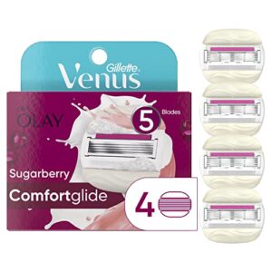 gillette venus comfortglide plus olay sugarberry women’s razor blade refills, 4 count