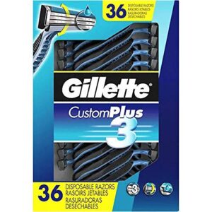 gillette customplus 3 disposable razors 36ct