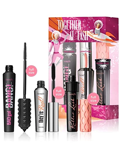 Benefit Cosmetics Mascara 3 Piece Full Size Set $72 Value They're Real Bad Girl Bang Roller Lash Set Together At Last