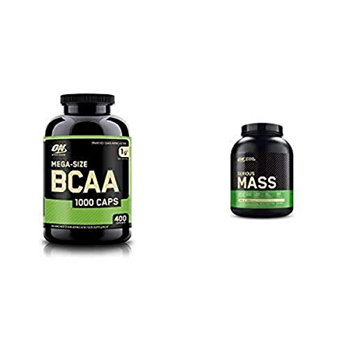 OPTIMUM NUTRITION Instantized BCAA Capsules, Keto Friendly Branched Chain Essential Amino Acids with Serious Mass Weight Gainer Protein Powder for Immune Support, Vanilla