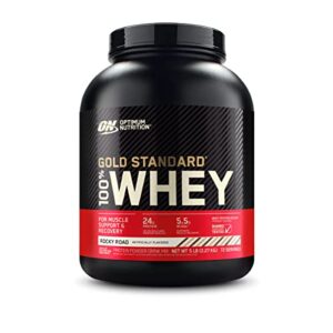 optimum nutrition gold standard 100% whey protein powder, rocky road, 5 pound (packaging may vary)