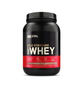 optimum nutrition gold standard 100% whey protein powder, chocolate hazelnut, 2 pound (packaging may vary)