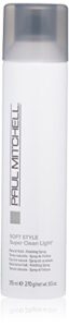 paul mitchell super clean light finishing hairspray, natural hold, touchable finish, for fine hair, 9.5 oz.