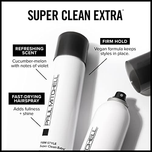 Paul Mitchell Super Clean Extra Finishing Hairspray, Maximum Hold, Shiny Finish, For All Hair Types, 9.5 oz.