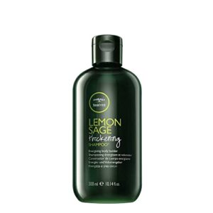 tea tree lemon sage thickening shampoo, builds body + boosts volume, for fine hair, 10.14 fl. oz.