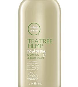 Tea Tree Hemp Restoring Shampoo & Body Wash, 2-in-1 Cleanser, For All Hair Types, 33.8 fl. oz.