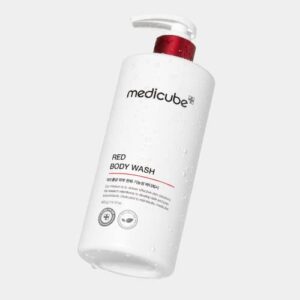 Medicube Red Body Wash || Exfoliate rough and bumpy skin with Salicylic Acid, Lactic Acid, Niacinamide and Hyaluronic Acid | A functional body wash that helps relieve body acne and keratosis pilaris(chicken skin) | NO allergen-forming ingredients | Low pH