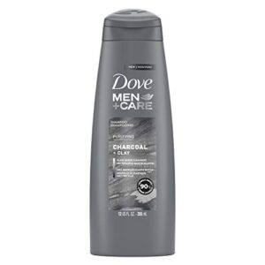 dove men + care men+care shampoo for healthylooking hair charcoal clay naturally derived plant based cleansers, fresh, 12 ounce