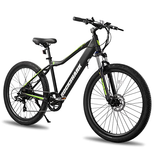 HILAND Rockshark 27.5 Inch Electric Bike for Adults,Mens Electric Mountain Bike with 350W Motor,Removable Fully Build-in 10.4Ah Battery,Shimano 7 Speed Gears Urban Electric Bicycles