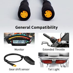 baluoqi Electric Bike 1T2 Cable for BAFANG BBS Mid Motor Y-Splitter Extending Wire with 3 Pin Connector Works with Shift Sensor and Brakes