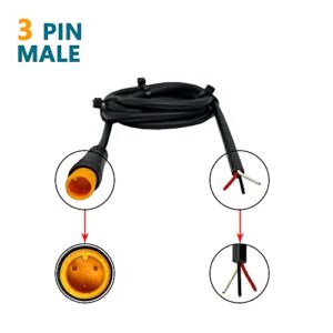 BEISGUANGS Julet 3Pin Male Waterproof Cable Electric Bike Extension Cable Connector for Ebike Light Throttle Ebrake Display