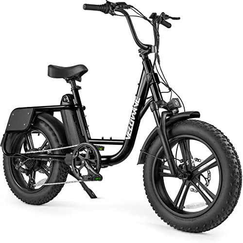 VELOWAVE Prado S Electric Bike for Adults 750W BAFANG Motor,48V 15Ah LG Battery E Bike, 20" x 4.0 Step-Thru Fat Tire Ebikes for Adults, 28MPH Electric Bicycle Shimano 7-Speed (Black)