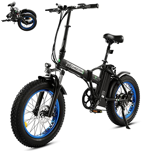 ECOTRIC Electric Bike 500W Folding Ebike 20" Fat Tire Foldable Electric Bicycle 48V 12.5AH Lithium Removable Battery Beach Snow Mountain E-Bike Commute Ebike for Adults Shimano 7-Speed