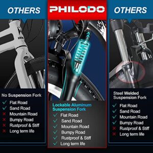 PHILODO Electric Bike for Adults, 48V 22Ah Fat Tire Ebike Dual Motor AWD 2000W 35MPH Electric Bicycles Shimano 21-Speed with Ignition Lock Hydraulic Disc Brakes…