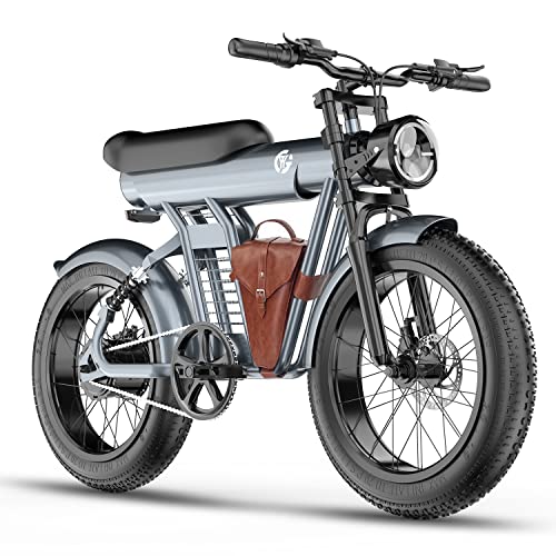 Tomofree Ship from US, Electric Bike for Adults, 1200W 20" Fat Tire Electric Dirt Bike with Full Suspension, 32MPH 45Miles Range Ebike, 48V 20AH Electric Mountain Bike for Commute Outdoor Cycling