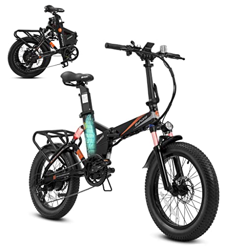 SAMEBIKE Electric Bike for Adults, 20" Foldable Ebike 48V 750W Motor up to 30Mph, Foldable Electric Bike with 48V 18Ah Battery, Shimano 7-Speed, Dual Suspension, Ebike for Women and Men as Gift