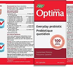 Nature’s Way Fortify Optima Daily Probiotic, 100 Billion, 15 Strains, Digestive & Immune Support*, with Prebiotics, 30 Capsules