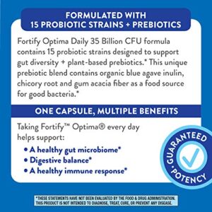 Nature’s Way Fortify Optima Daily Probiotic, 35 Billion CFU, 15 Strains, Prebiotic, 30 Capsules (Pack of 2)