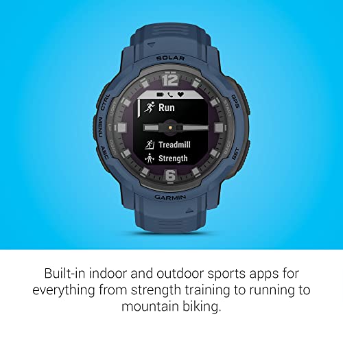 Garmin Instinct Crossover Solar, Rugged Hybrid Smartwatch with Solar Charging Capabilities, Analog Hands and Digital Display, Tidal Blue