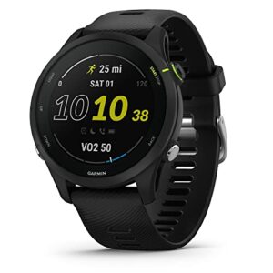 garmin 010-02641-20 forerunner® 255 music, gps running smartwatch with music, advanced insights, long-lasting battery, black