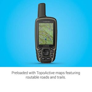 Garmin 010-02258-10 GPSMAP 64sx, Handheld GPS with Altimeter and Compass, Preloaded With TopoActive Maps, Black/Tan