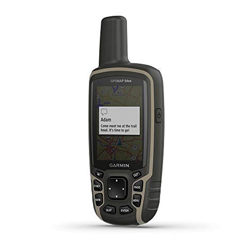 Garmin 010-02258-10 GPSMAP 64sx, Handheld GPS with Altimeter and Compass, Preloaded With TopoActive Maps, Black/Tan