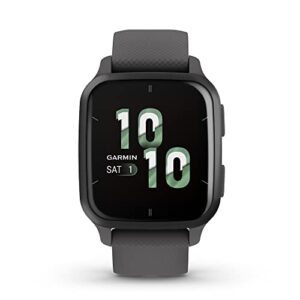 garmin venu® sq 2 gps smartwatch, all-day health monitoring, long-lasting battery life, amoled display, slate and shadow gray