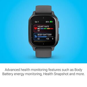 Garmin Venu® Sq 2 GPS Smartwatch, All-Day Health Monitoring, Long-Lasting Battery Life, AMOLED Display, Slate and Shadow Gray