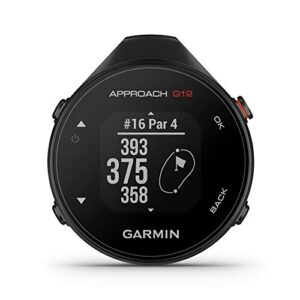 garmin approach g12, clip-on golf gps rangefinder, 42k+ preloaded courses, 010-02555-00