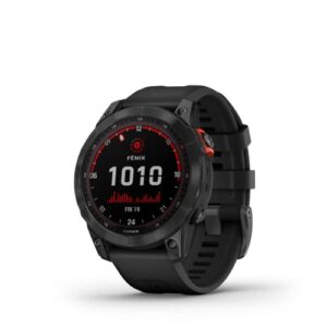 garmin fēnix 7 solar multisport gps watch, black with silicone band