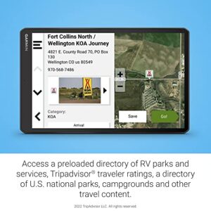 Garmin RV 1095, Extra-Large, Easy-to-Read 10” GPS RV Navigator, Custom RV Routing, High-Resolution Birdseye Satellite Imagery, Directory of RV Parks and Services, Landscape or Portrait View Display