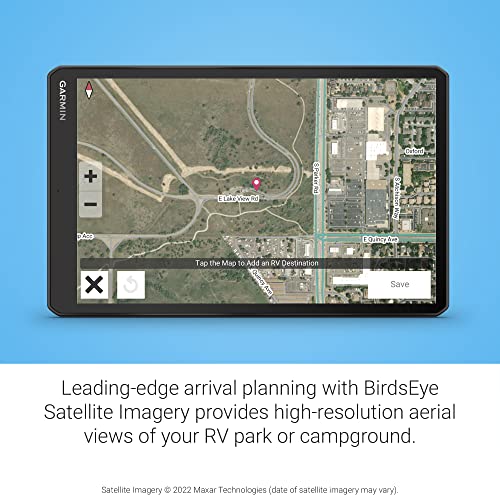 Garmin RV 1095, Extra-Large, Easy-to-Read 10” GPS RV Navigator, Custom RV Routing, High-Resolution Birdseye Satellite Imagery, Directory of RV Parks and Services, Landscape or Portrait View Display