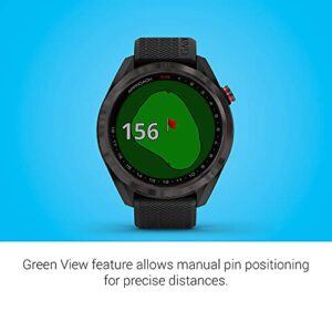 Garmin Approach S42, GPS Golf Smartwatch, Lightweight with 1.2" Touchscreen, 42k+ Preloaded Courses, Gunmetal Ceramic Bezel and Black Silicone Band, 010-02572-10 (Renewed)