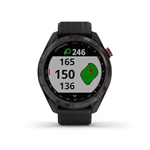 Garmin Approach S42, GPS Golf Smartwatch, Lightweight with 1.2" Touchscreen, 42k+ Preloaded Courses, Gunmetal Ceramic Bezel and Black Silicone Band, 010-02572-10 (Renewed)