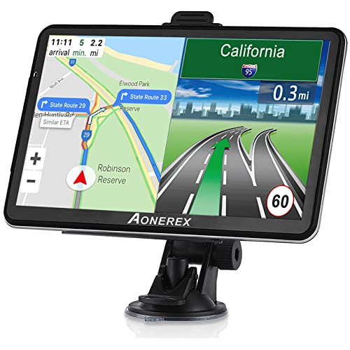 GPS Navigation for Car Truck 2023 Maps Vehicle GPS Navigation 7 Inch Touch Screen Voice Car GPS for Lorry Speeding Warning Free Lifetime Maps Update of United States Canada Mexico