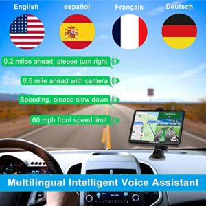 GPS Navigation for Car Truck 2023 Maps Vehicle GPS Navigation 7 Inch Touch Screen Voice Car GPS for Lorry Speeding Warning Free Lifetime Maps Update of United States Canada Mexico