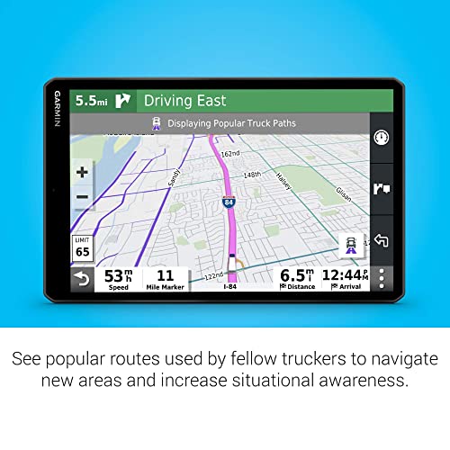 Garmin dēzl OTR1000, 10-inch GPS Truck Navigator, Easy-to-read Touchscreen Display, Custom Truck Routing and Load-to-dock Guidance (Renewed)